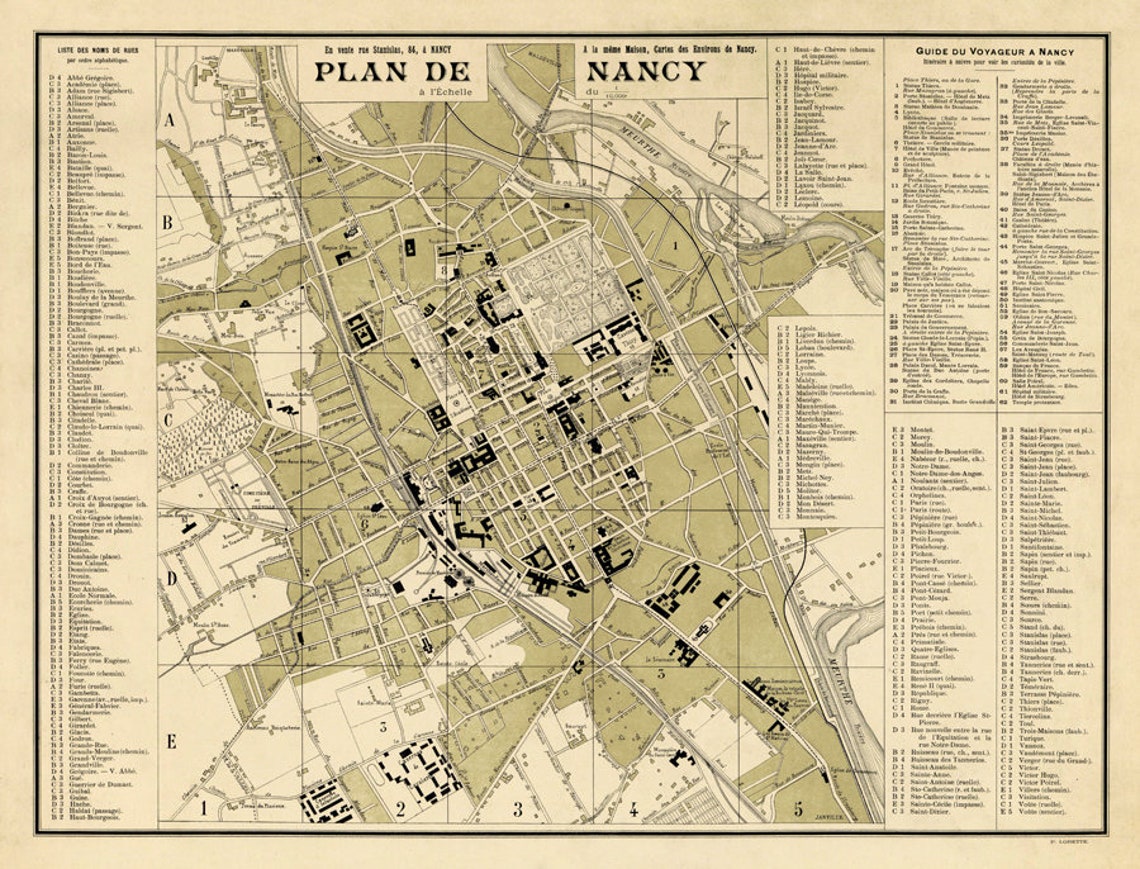 Nancy Map Old Map of Nancy Print Fine Reproduction on - Etsy