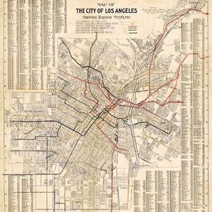 Los Angeles Map - Old Map Print, Vintage Style Map, Fine Art Print - Etsy
