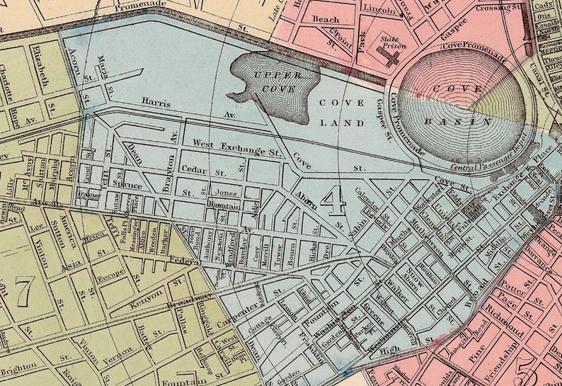 Providence Map Old City Map Restored Archival Print Wall - Etsy