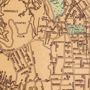 Vintage Map of Pasadena Old City Map Restored Fine Print on - Etsy Canada