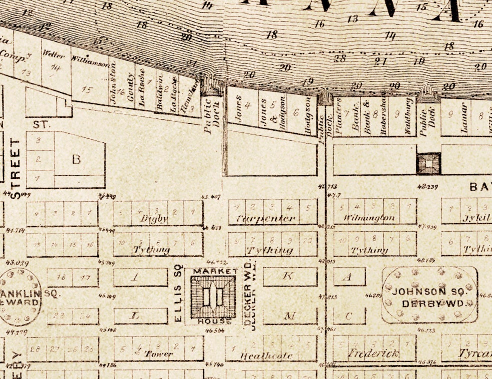 Old Map of Savannah Historical Map Restored Large Wall Map - Etsy