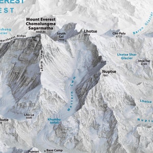 Mount Everest View and Surrounding Glaciers and Peaks, Winter Decor - Etsy