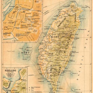 Taiwan Map - Old Map of Taiwan Fine Reproduction - Giclee Print - Etsy