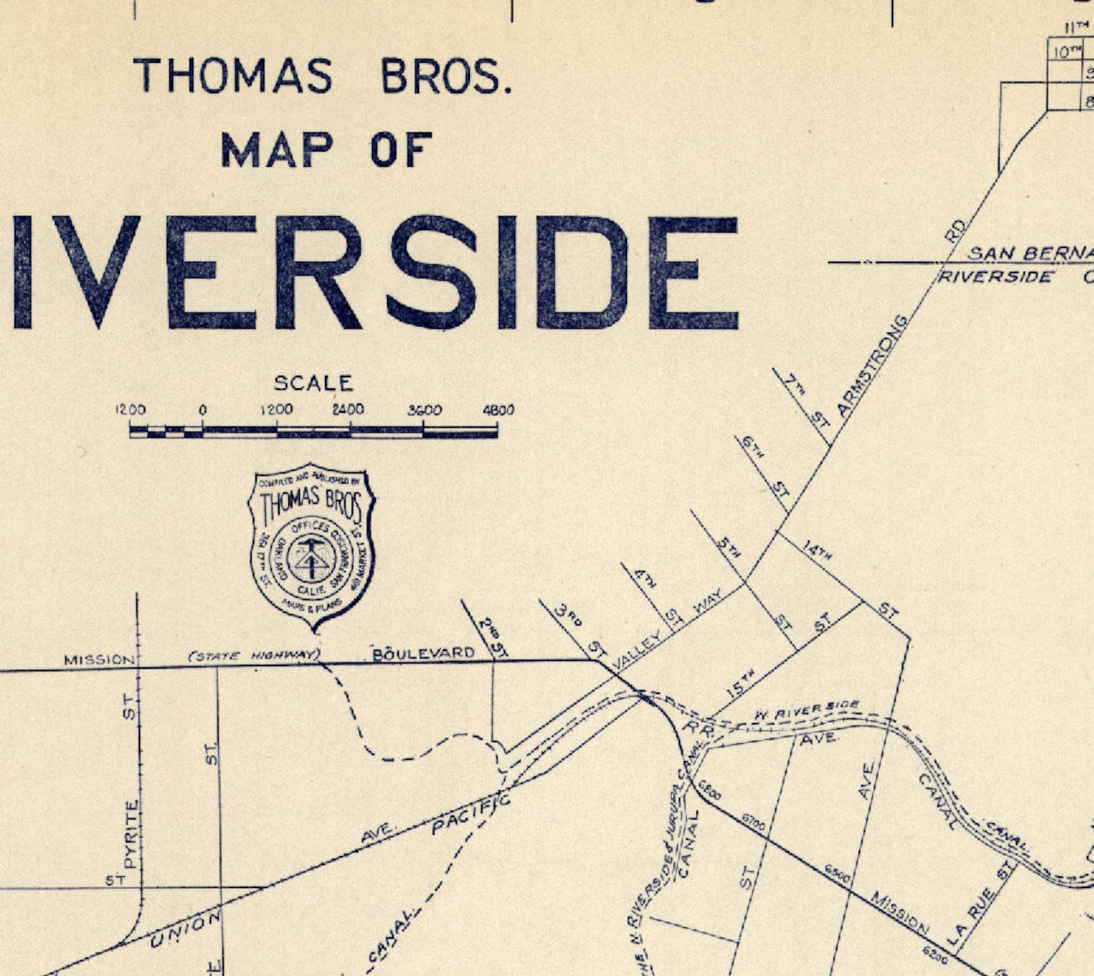 Old Map of Riverside Old City Map Print Large Map Poster - Etsy