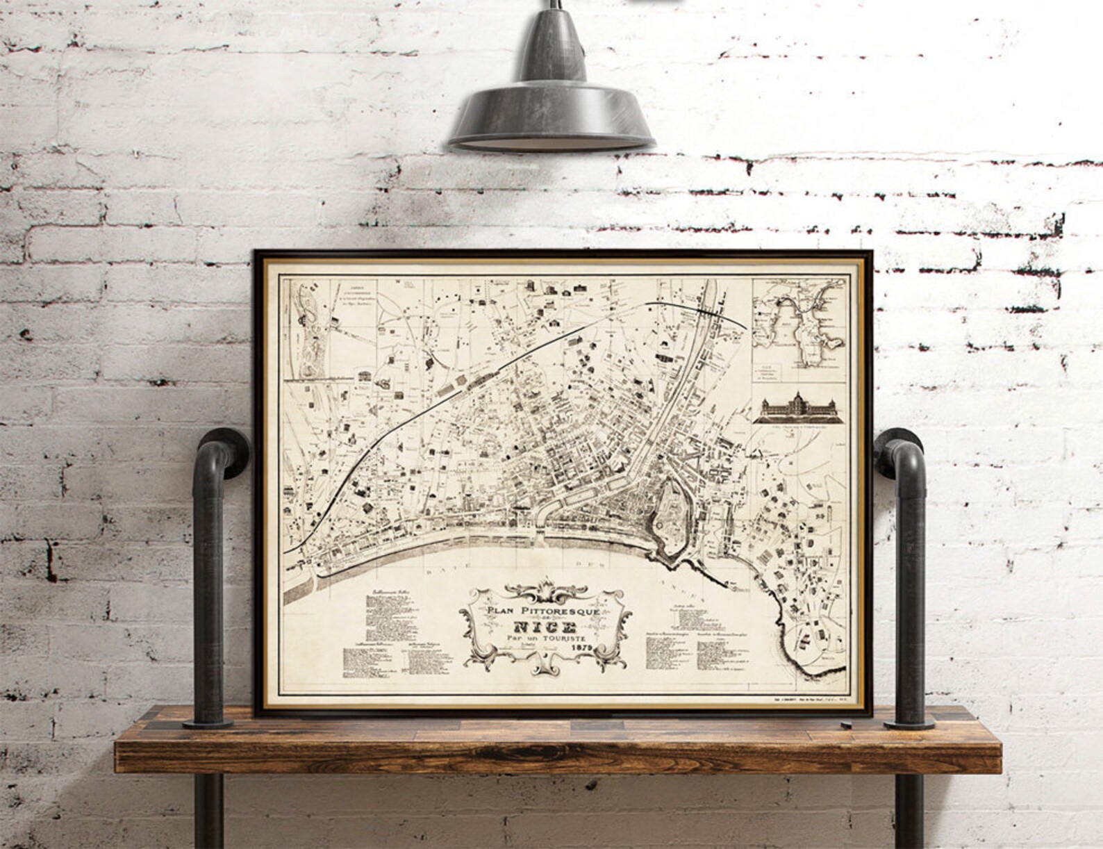 Nice Map Old Map of Nice City Map Archival Reproduction on - Etsy