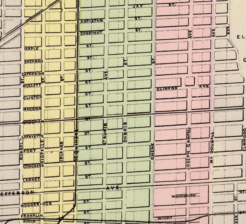 Detroit Map Map of Detroit Archival Reproduction Old Maps - Etsy