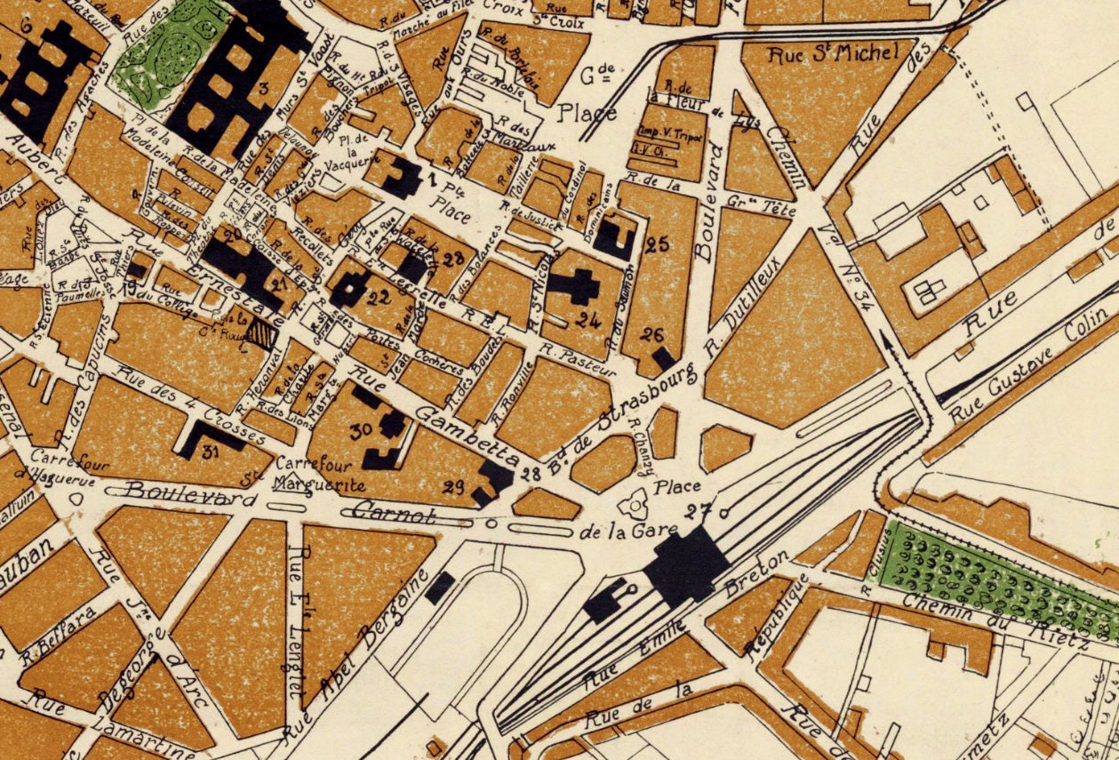 Old Map of Arras and Surroundings - Arras Et Ses Environs - Historical ...