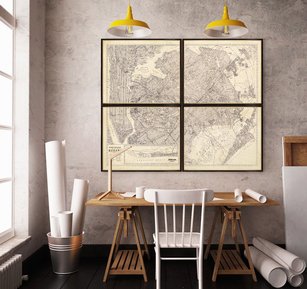 Queens Map - Old Map of Queens Fine Print on Paper or Canvas - Etsy Canada