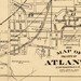Map of Atlanta Old Map With a Wonderful Patina, Available on Paper or ...