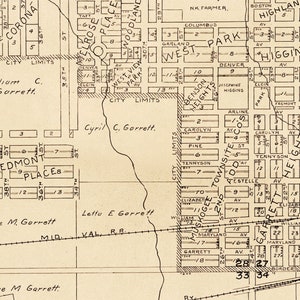 Muskogee Map - Old Map of Muskogee - Large Wall Map Print on Paper or ...