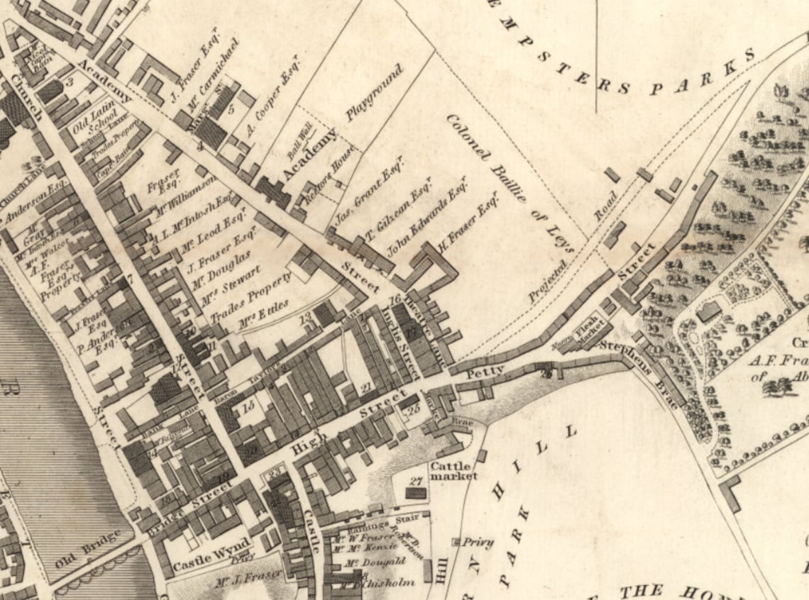 Inverness Map Vintage Style Map of Inverness Historical - Etsy