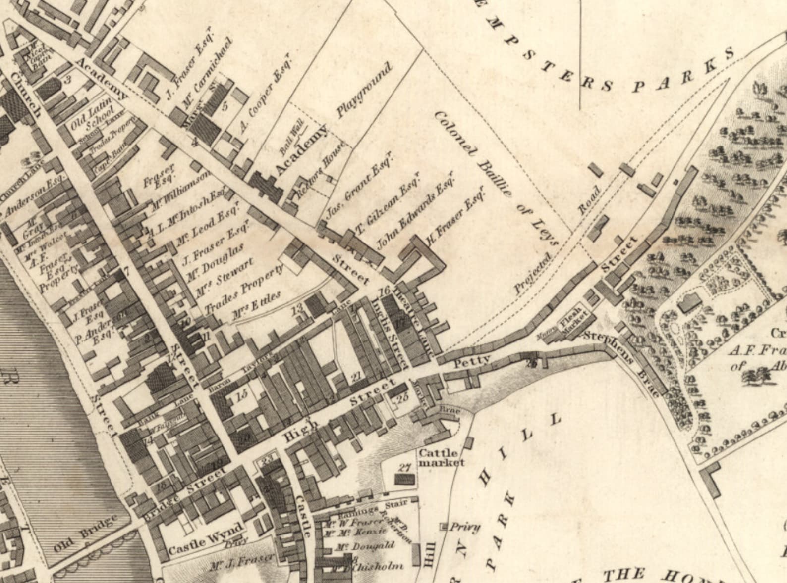 Inverness Map Vintage Style Map of Inverness Historical - Etsy