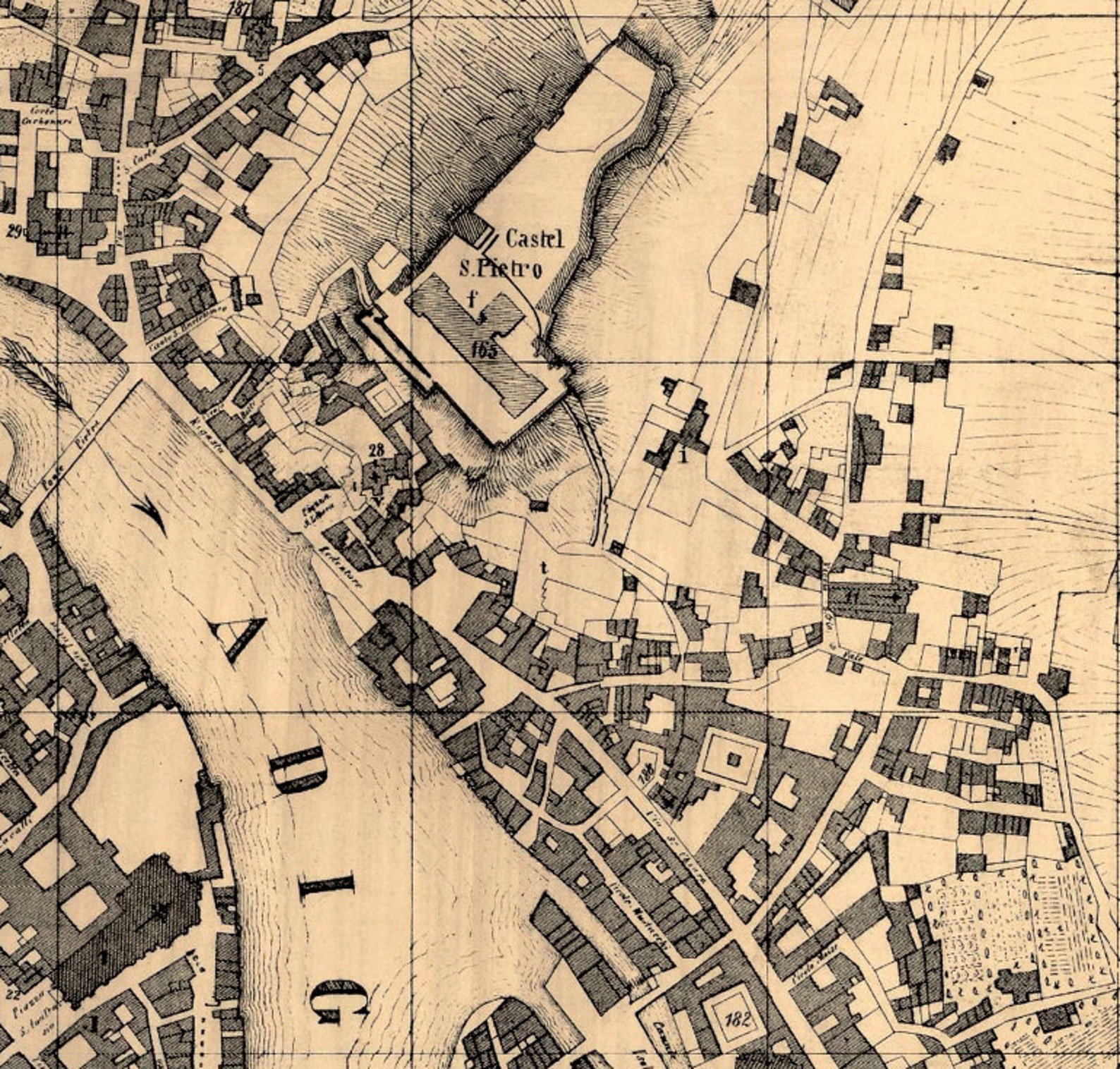 Old Map of Verona Fine Print Vintage Map Print Vecchia - Etsy