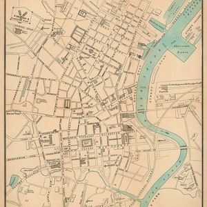 Belfast Map, Old City Plan of Belfast (northern Ireland), Vintage Map ...