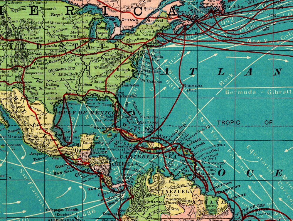 Wonderful Map of the World From 1897 Vintage Wall Map Poster | Etsy