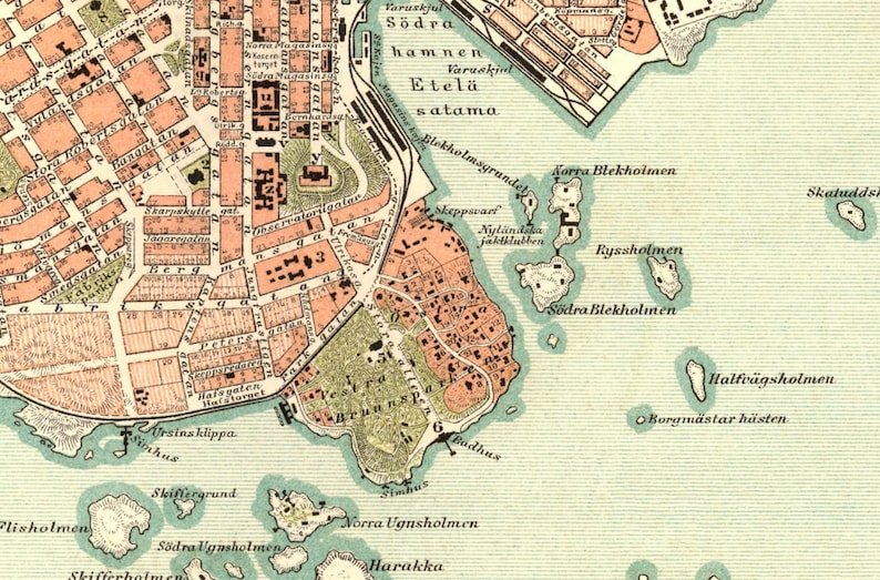 Map of Helsinki | Helsingfors City Plan | Helsingin Kartta | Fine Print ...