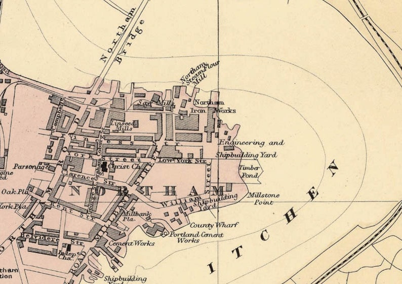 Southampton Map Old City Map Old Maps Archival Prints - Etsy