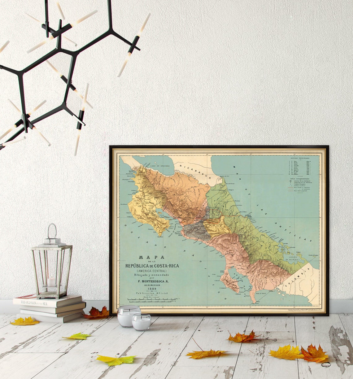 Costa Rica Map Old Map of Costa Rica Archival Reproduction - Etsy