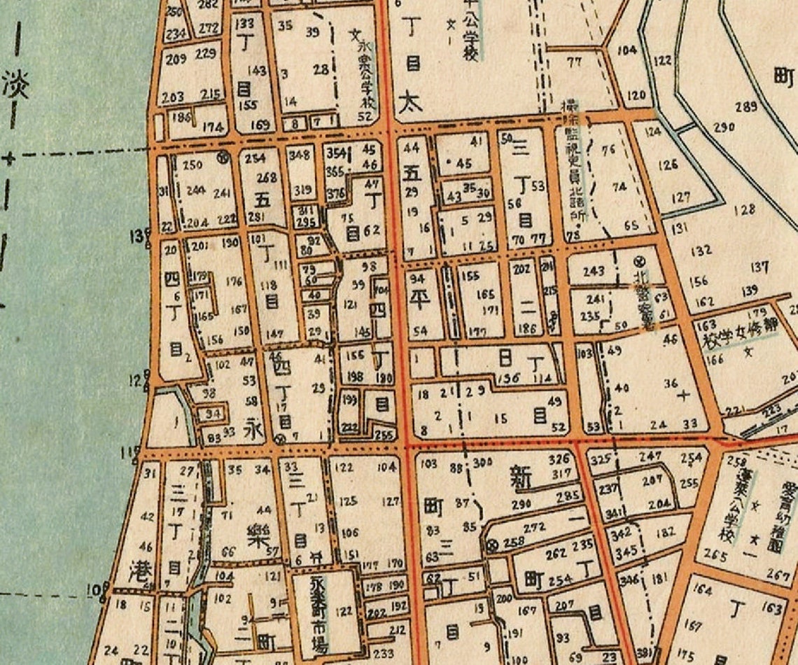 Vintage Map of Taipei large Wall Map Print Taipei Map From - Etsy