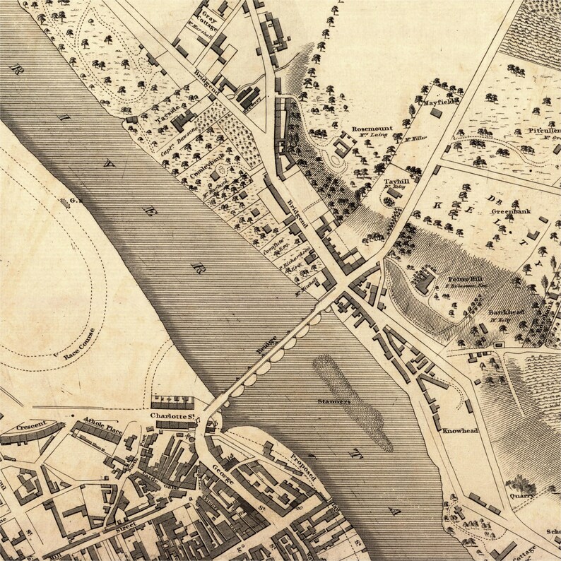 Map of Perth (scotland), Fine Archival Print, a Historical Glimpse in ...