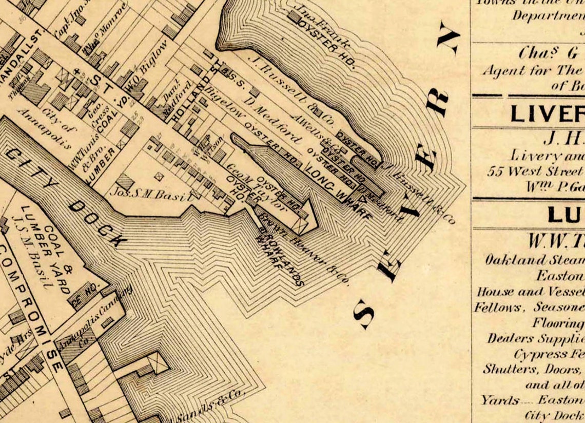 Old Map of Annapolis maryland Old City Plan Restored - Etsy