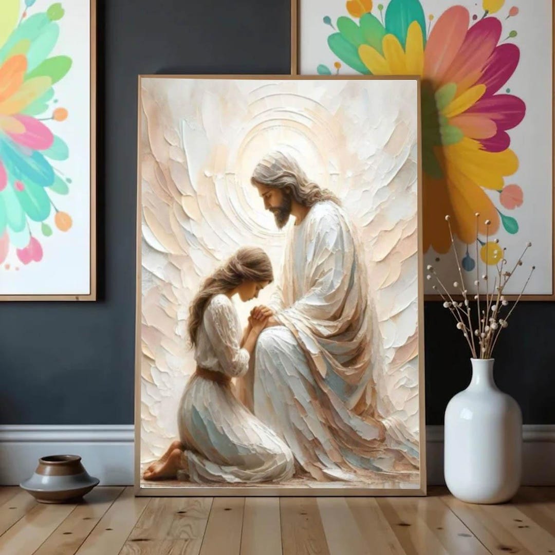 Jesus Christ Prayer Art Print – Christian Wall Poster, Spiritual ...