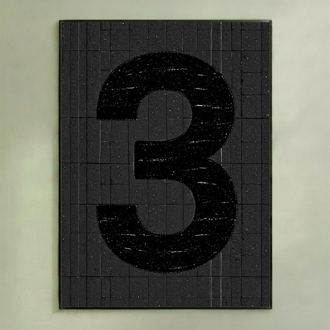 Number 3 Typography Wall Art, Printable Poster, Digital Download - Etsy