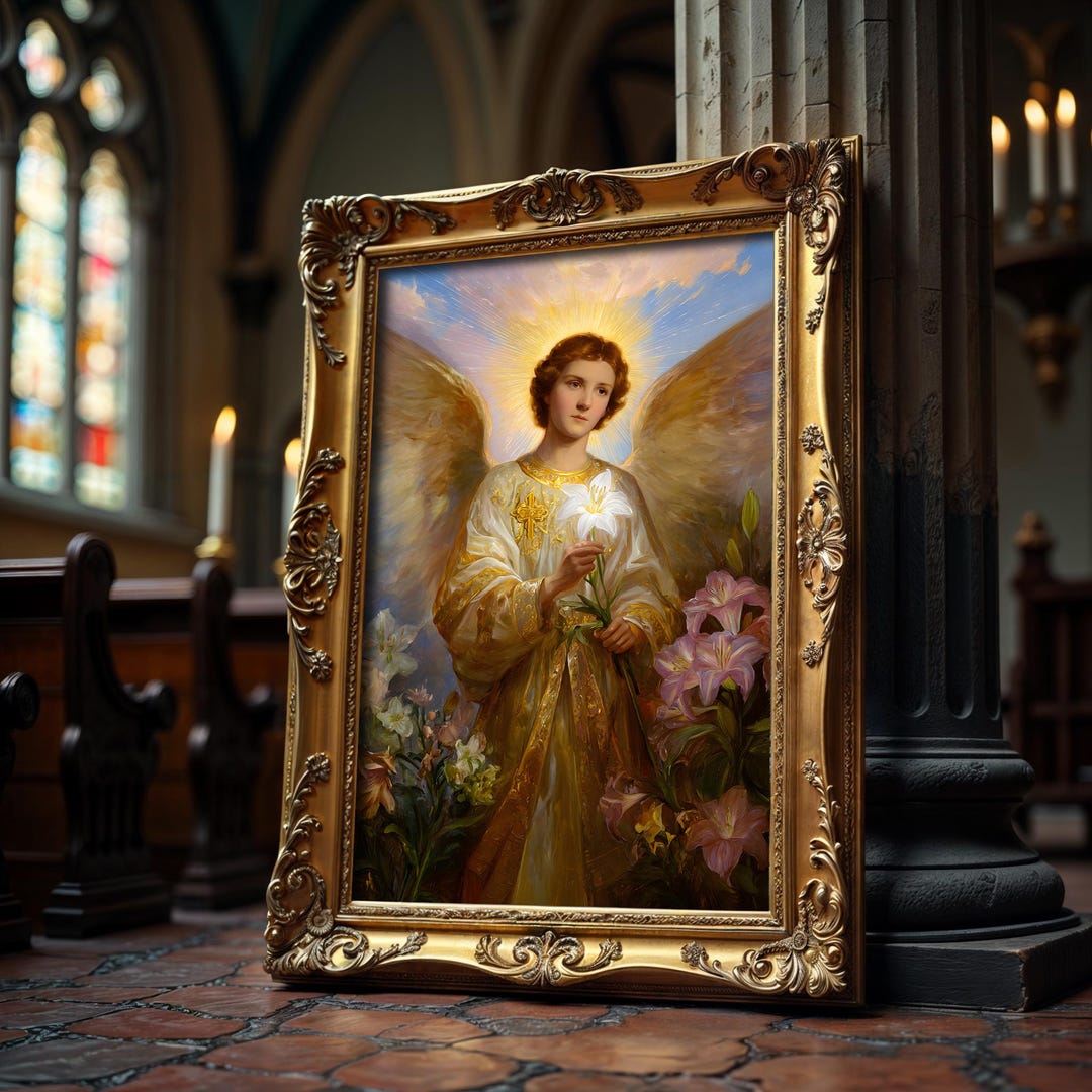 Archangel Gabriel Art Print: Baroque Decor - Etsy