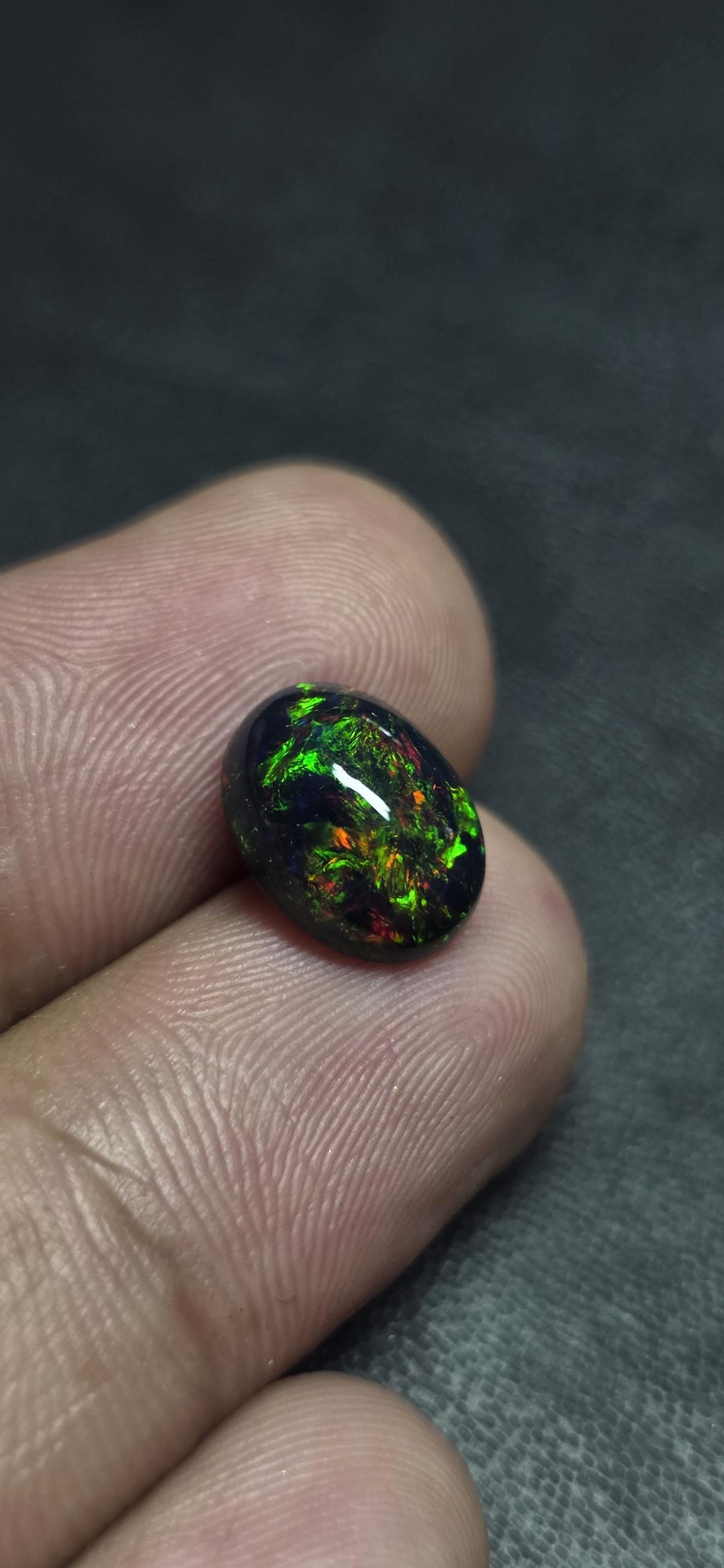 Loose Natural Black Opal Cabochon Oval Shape, 2.60 Carats, 11X9X5MM - Etsy
