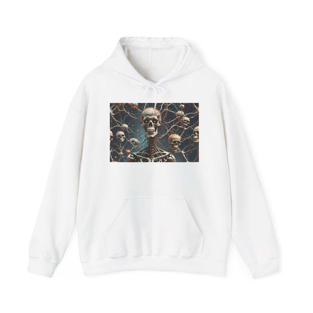 Skull Network Hoodie | Skeletons, Cyber Skull Art Sweatshirt - Etsy