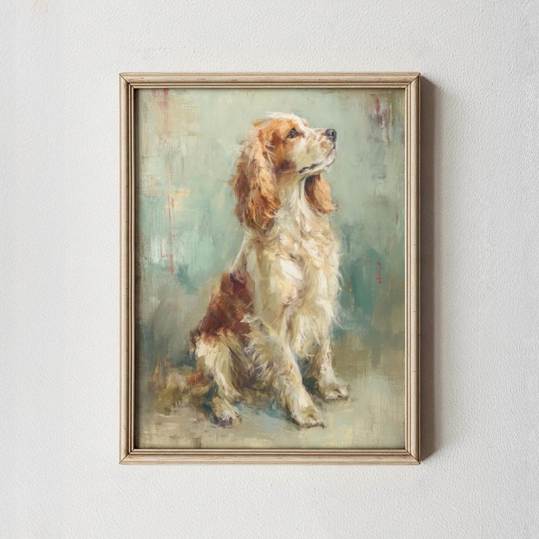 Cocker Spaniel Dog Portrait Printable Wall Art Custom Pet Memorial ...