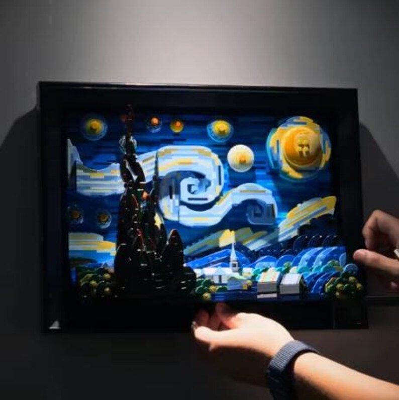Starry Night Van Gogh 3D Building Set – 2316-piece Mosaic Wall Art ...