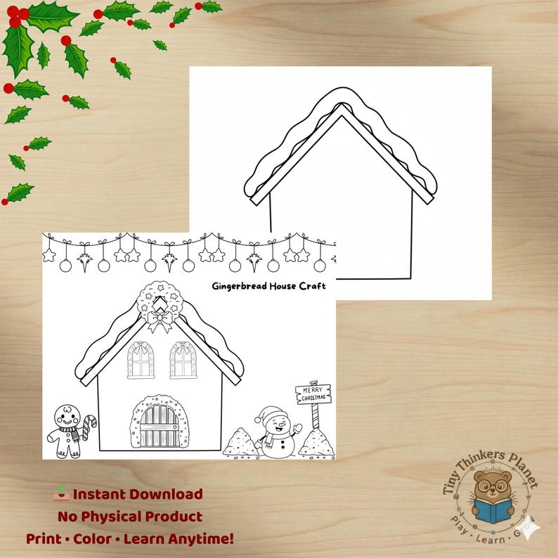 Gingerbread House Craft Printable | Christmas Cut and Paste Activity ...