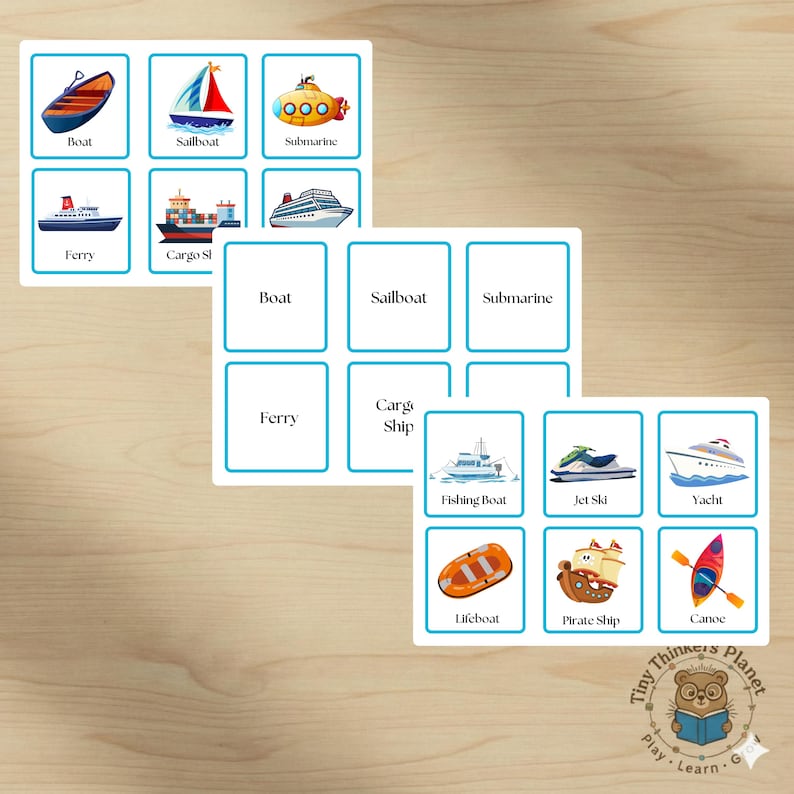 Montessori Boat Flashcards | Water Transport Learning (PDF Set) - Etsy