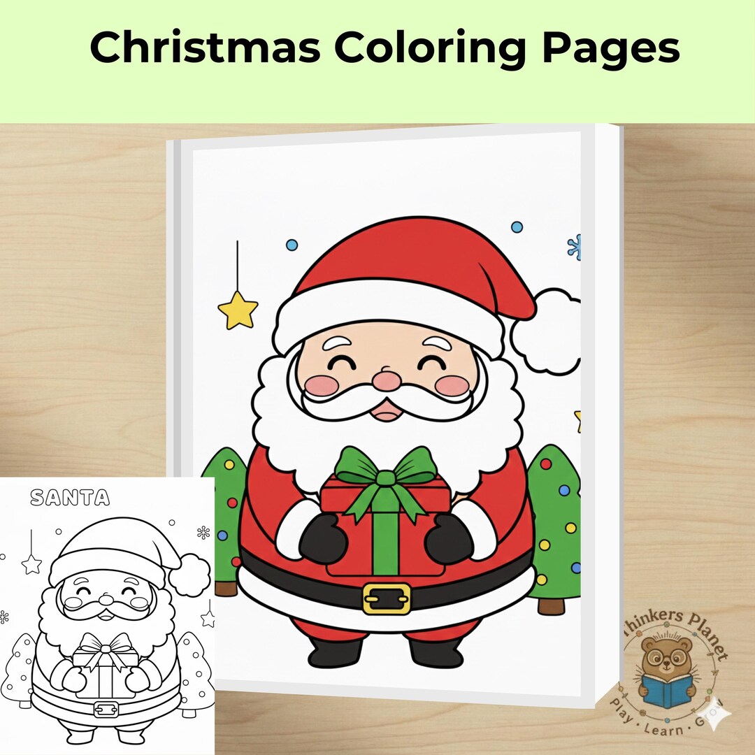 Christmas Coloring Set for Kids – 30 Pages With & Without Text - Etsy