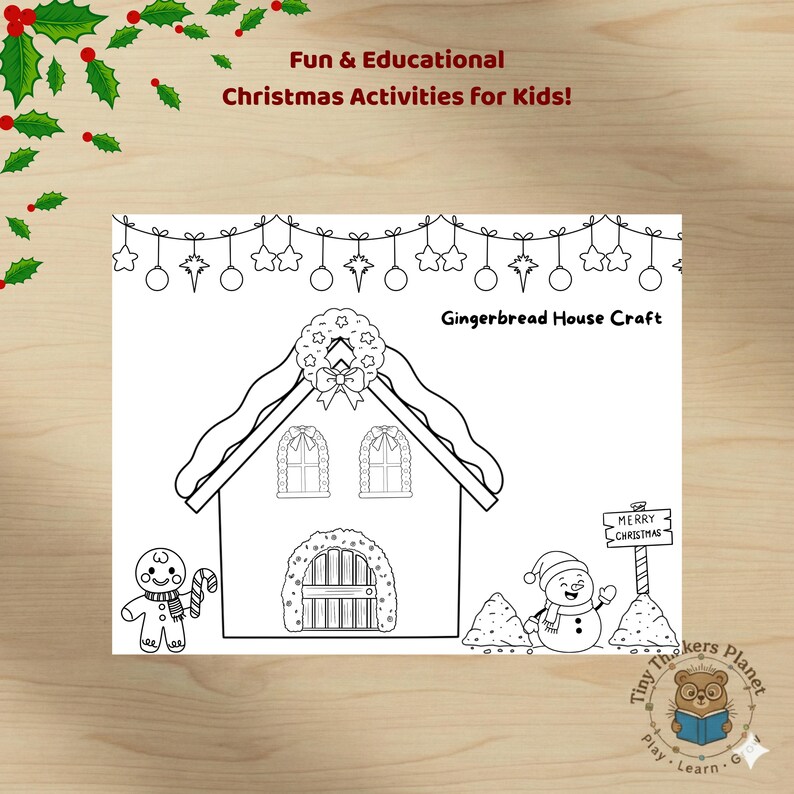 Gingerbread House Craft Printable | Christmas Cut and Paste Activity ...