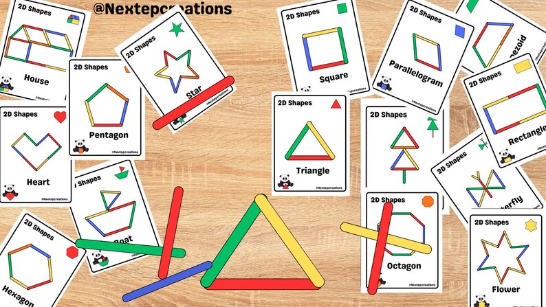 Popsicle Stick Shape Activity Printable | Build Shapes With Sticks ...