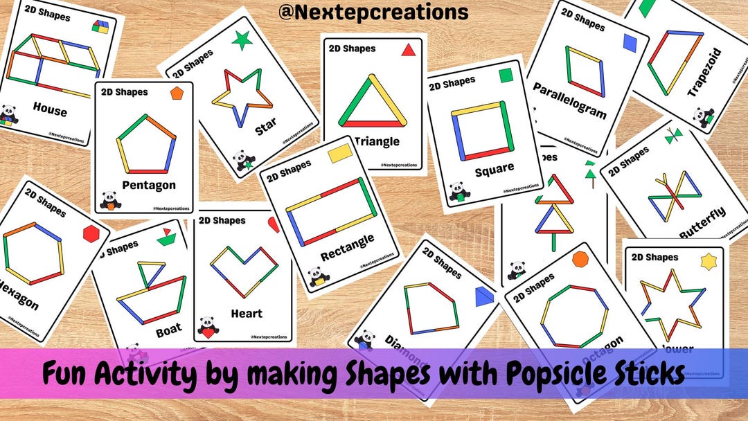 Popsicle Stick Shape Activity Printable | Build Shapes With Sticks ...