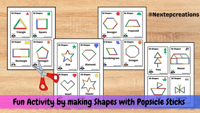Popsicle Stick Shape Activity Printable | Build Shapes With Sticks ...
