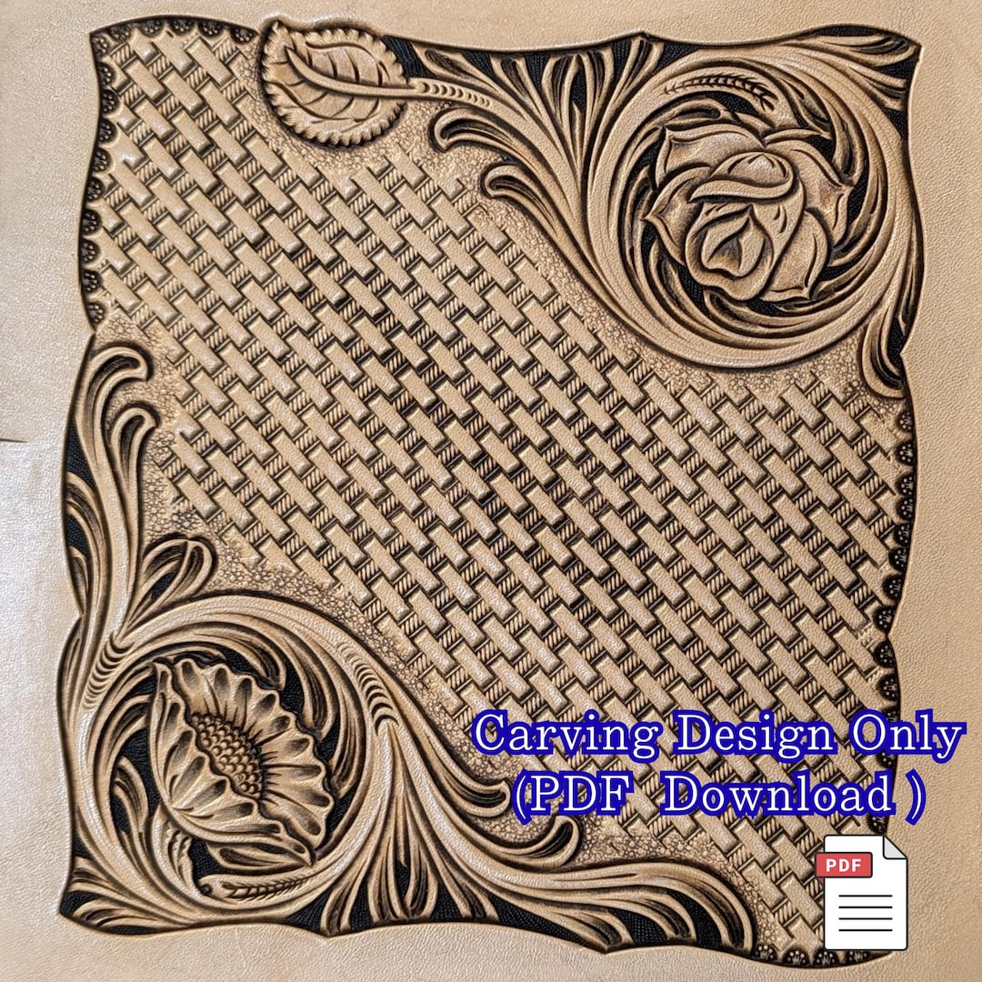 Sheridan Style Leather Carving Design – Western Floral Pattern (PDF) - Etsy