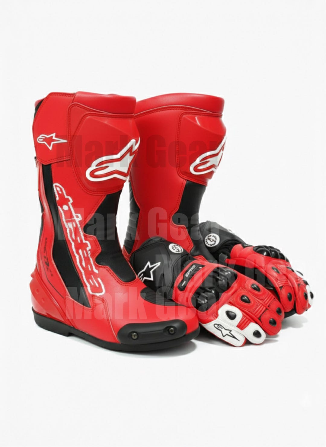 Red Motorcycle Boots and Gloves: Alpinestars Bikers Custom Motorbike ...