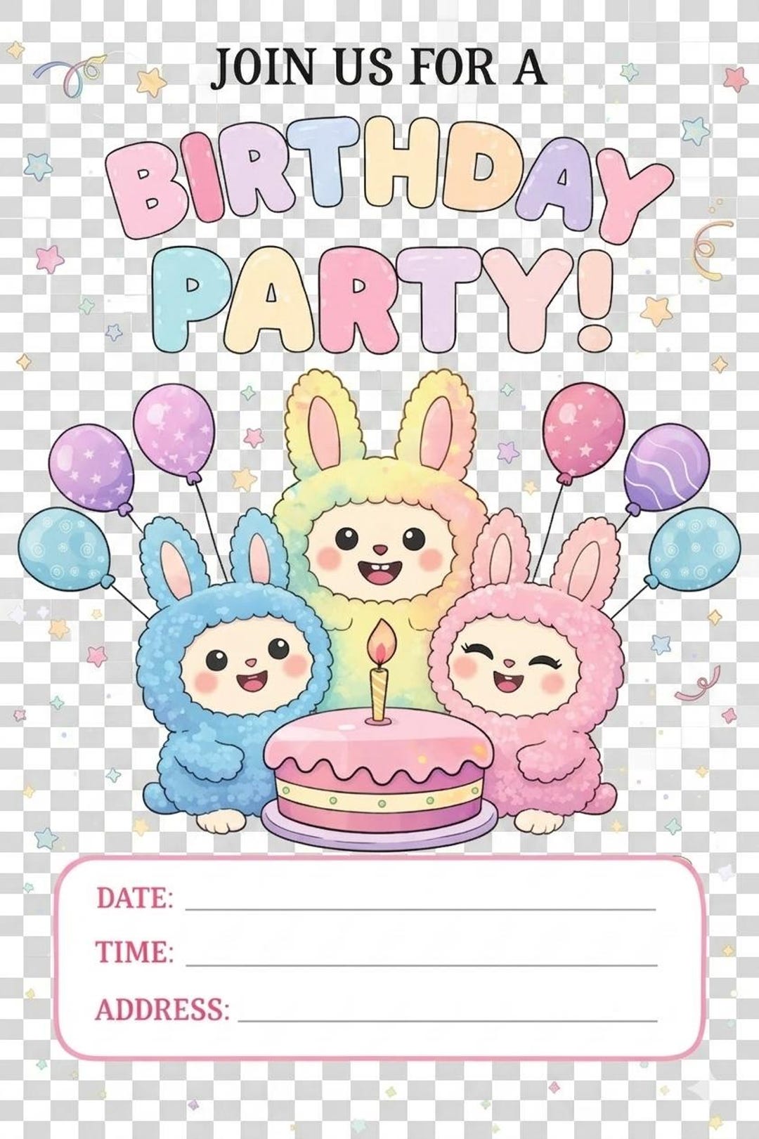 Labubu Birthday Party Bundle PNG Svg Sublimation Png Digital Download ...