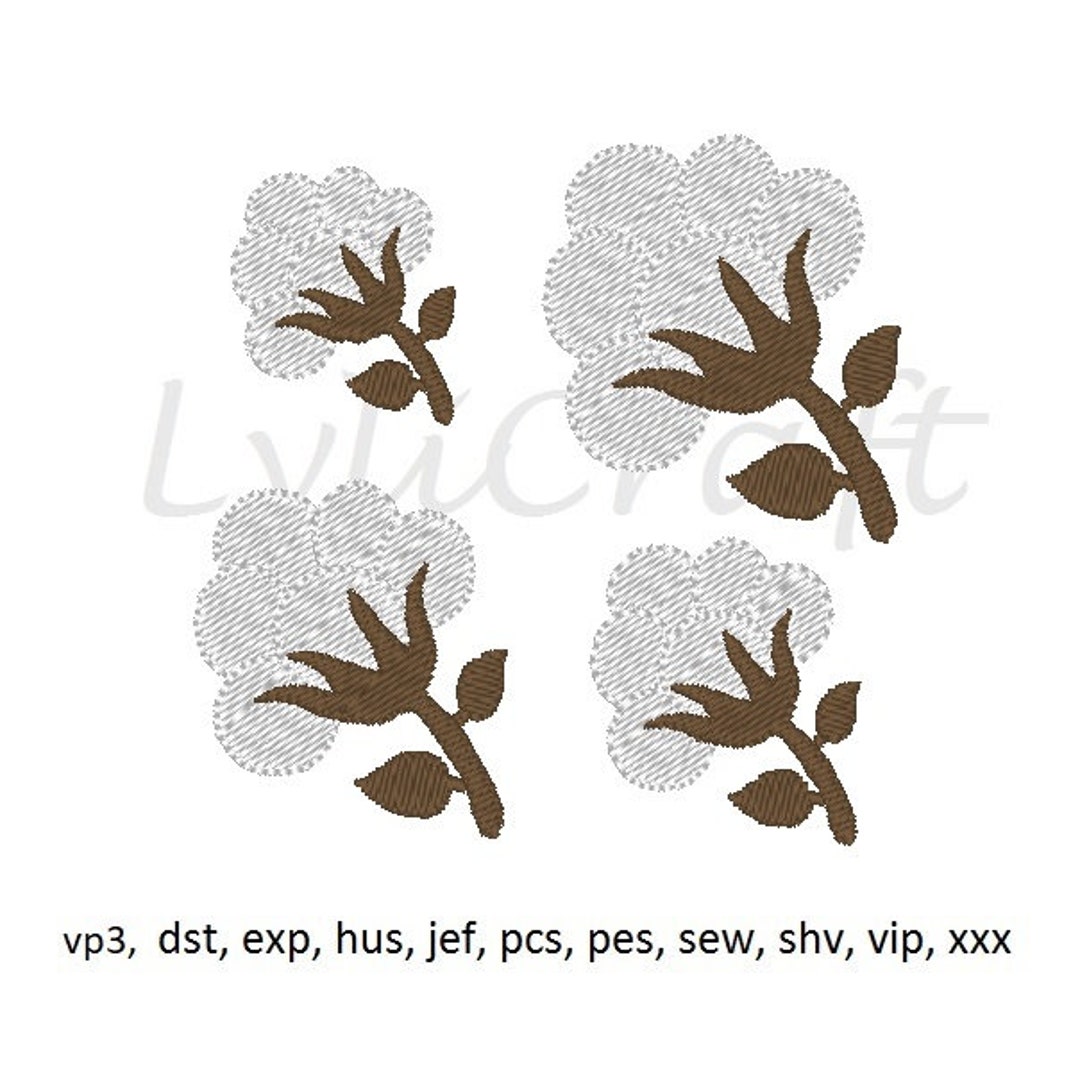Mini Cotton Boll Embroidery Design, Small Cotton Ball Machine ...