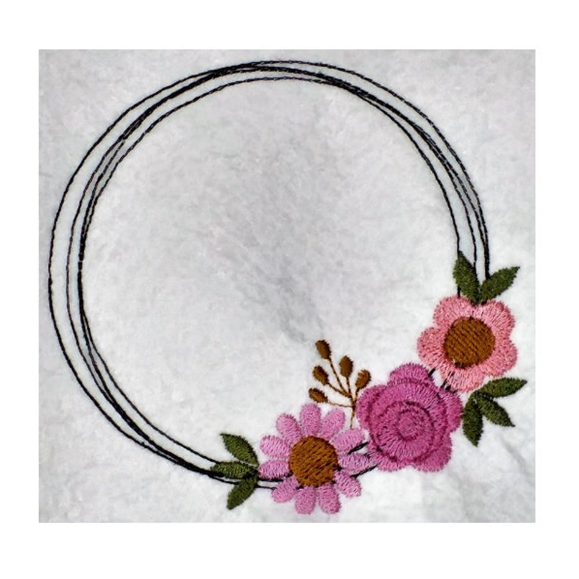 Flower Wreath Embroidery Design Flower Wreath Machine - Etsy