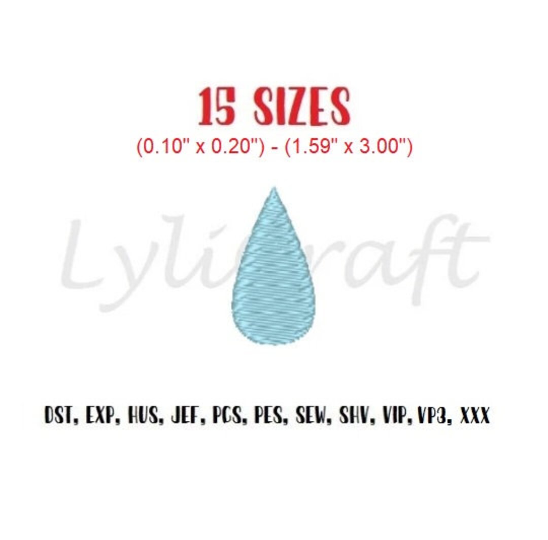 Mini Water Drop Embroidery Design, Small Water Drop Machine Embroidery ...