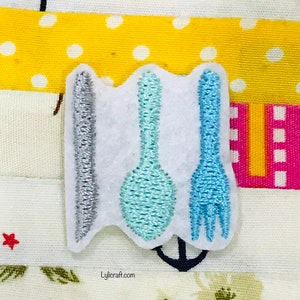 Mini Spoon, Fork, Knife Machine Embroidery Design With Fill Stitch ...