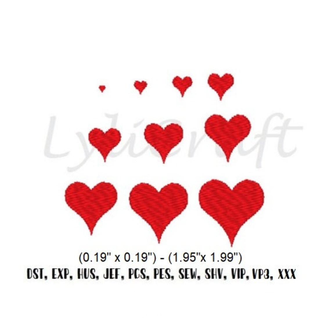 Mini Heart Embroidery Design, Small Heart Machine Embroidery Designs ...