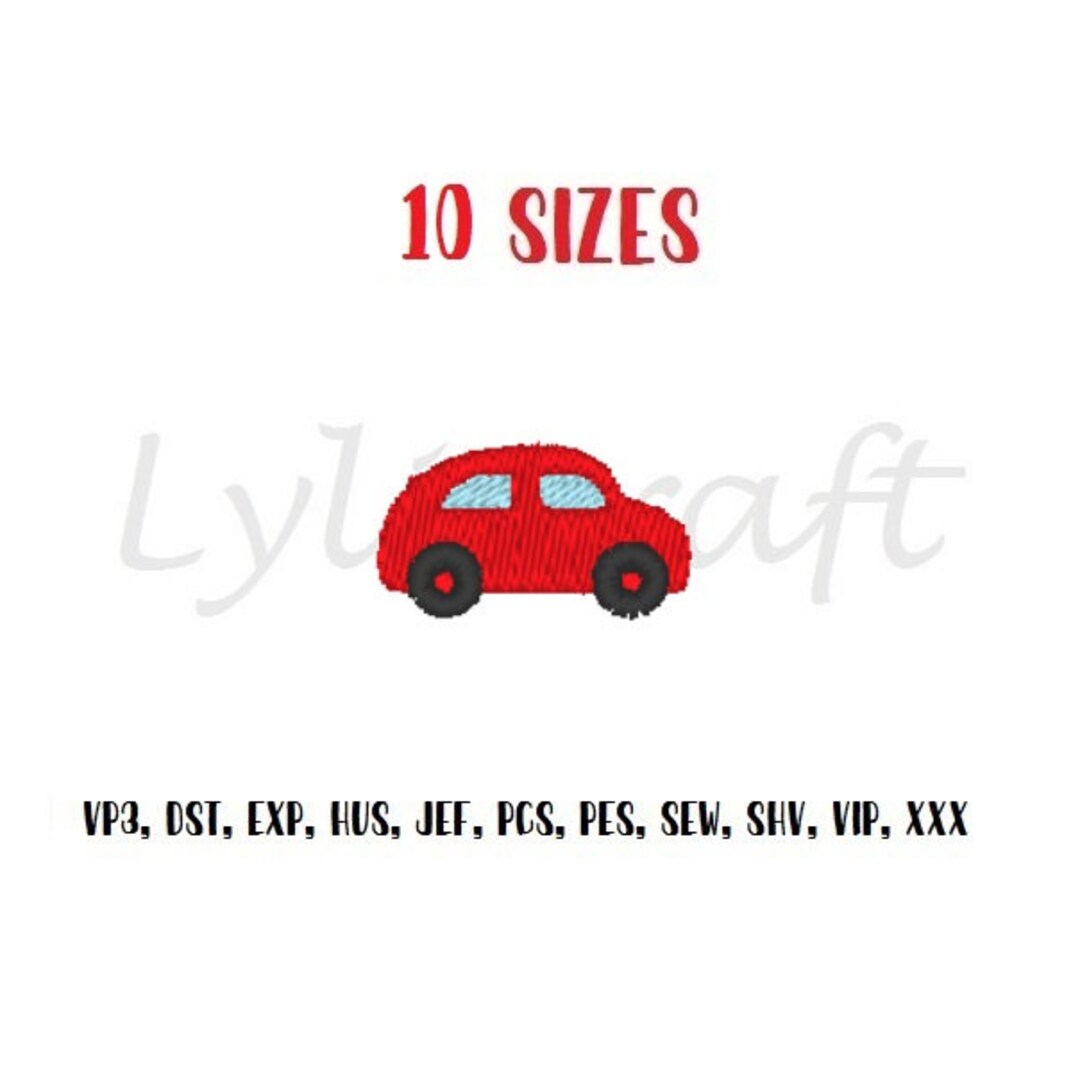 Mini Car Embroidery Design, Small Car Machine Embroidery Design, Baby ...