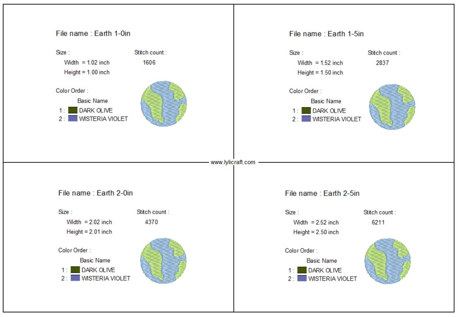 Mini Earth Embroidery Design Earth Machine Embroidery | Etsy