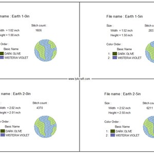 Mini Earth Embroidery Design Earth Machine Embroidery | Etsy